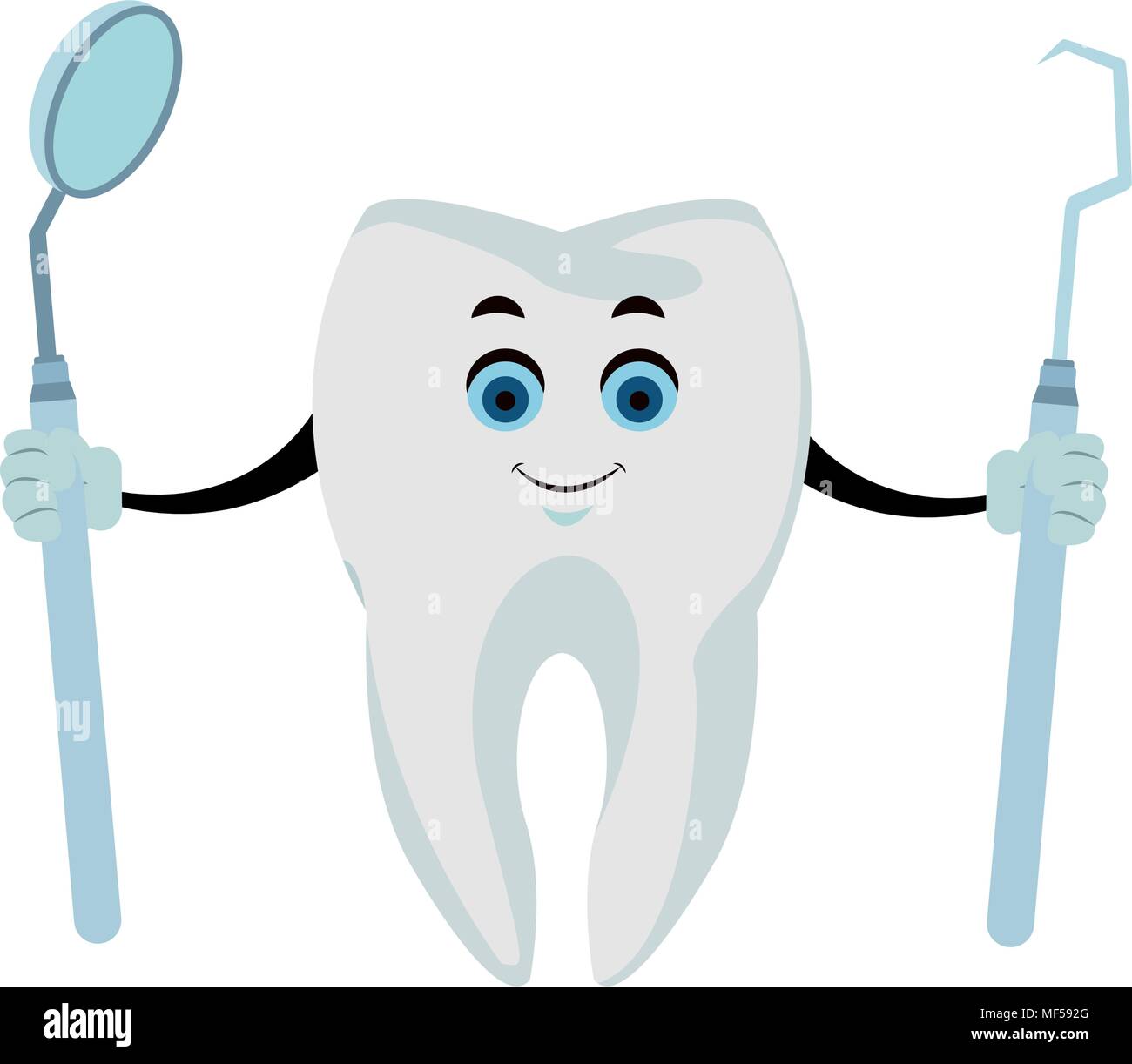 Tooth with dental tools funny cartoon Stock Vector Image & Art - Alamy
