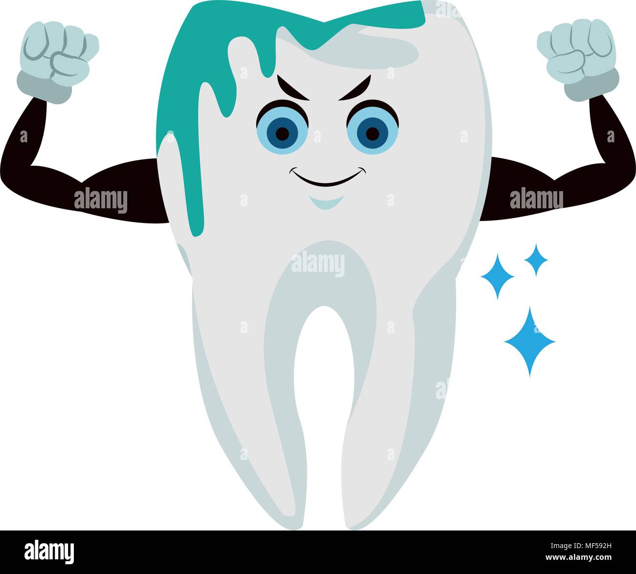 clean and strong tooth funny cartoon Stock Vector Image & Art - Alamy