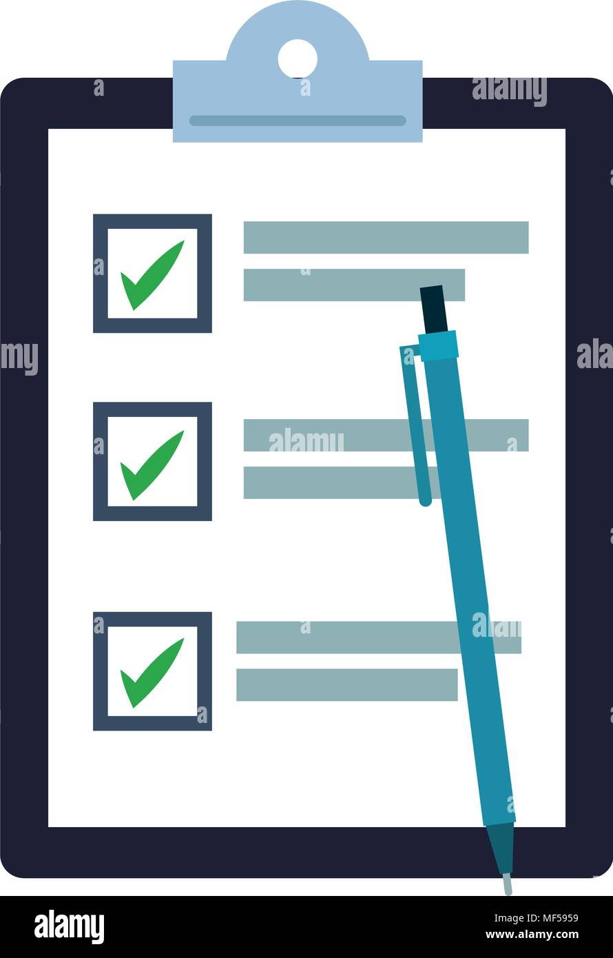 Checklist with pen Stock Vector Image & Art - Alamy