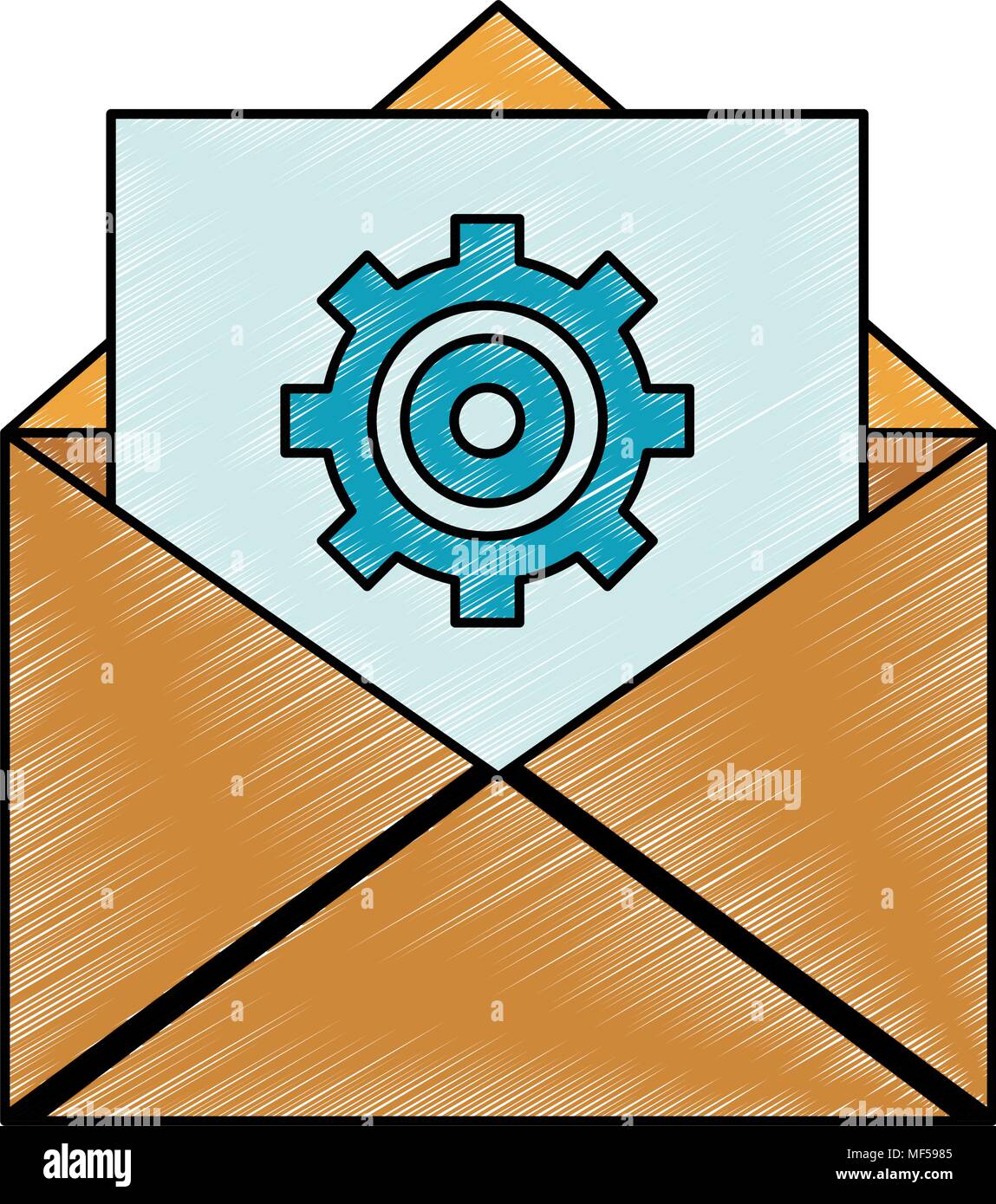 Envelope with document scribble Stock Vector Image & Art - Alamy