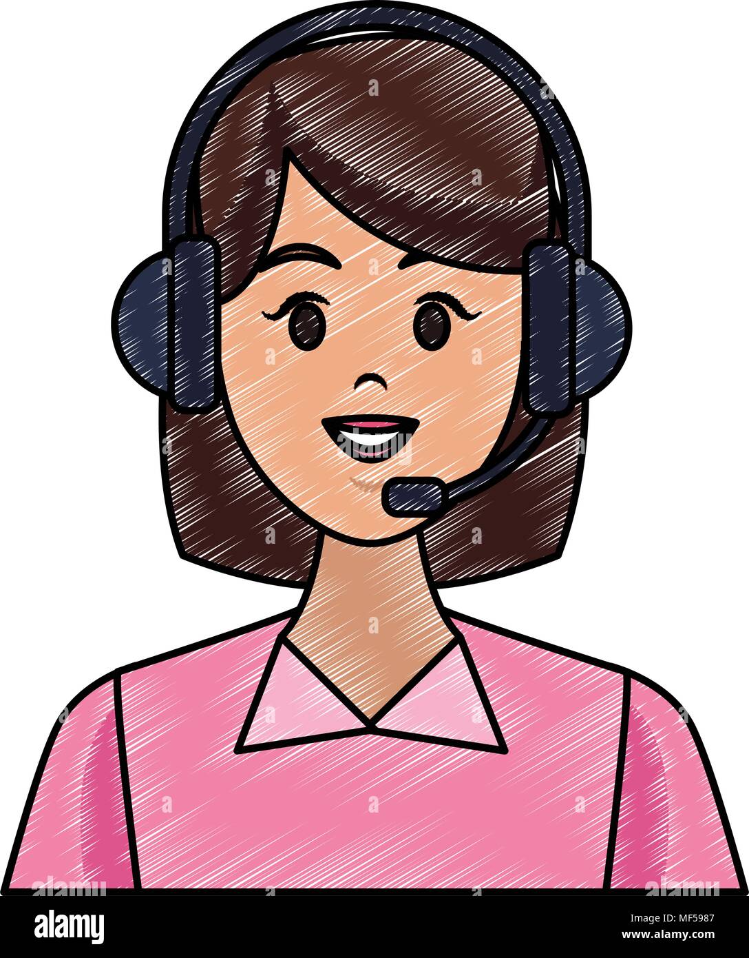 Female call center agent Stock Vector Images - Alamy