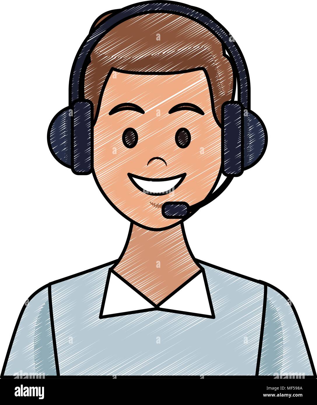 Male call center agent scribble Stock Vector Image & Art - Alamy