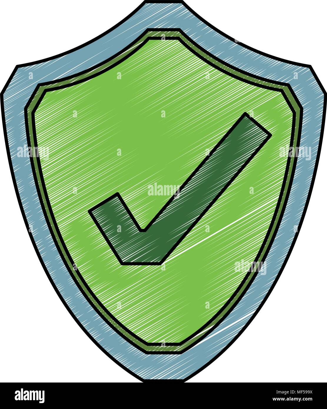 Shield checkmark symbol scribble Stock Vector Image & Art - Alamy