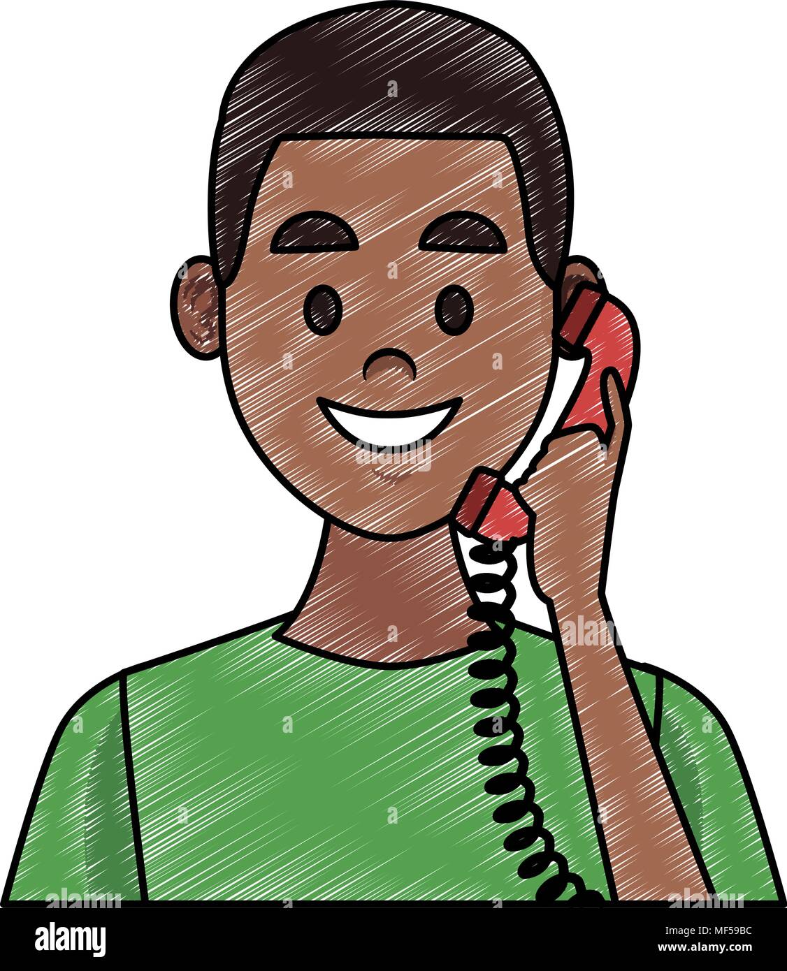 Man on telephone scribble Stock Vector Image & Art - Alamy