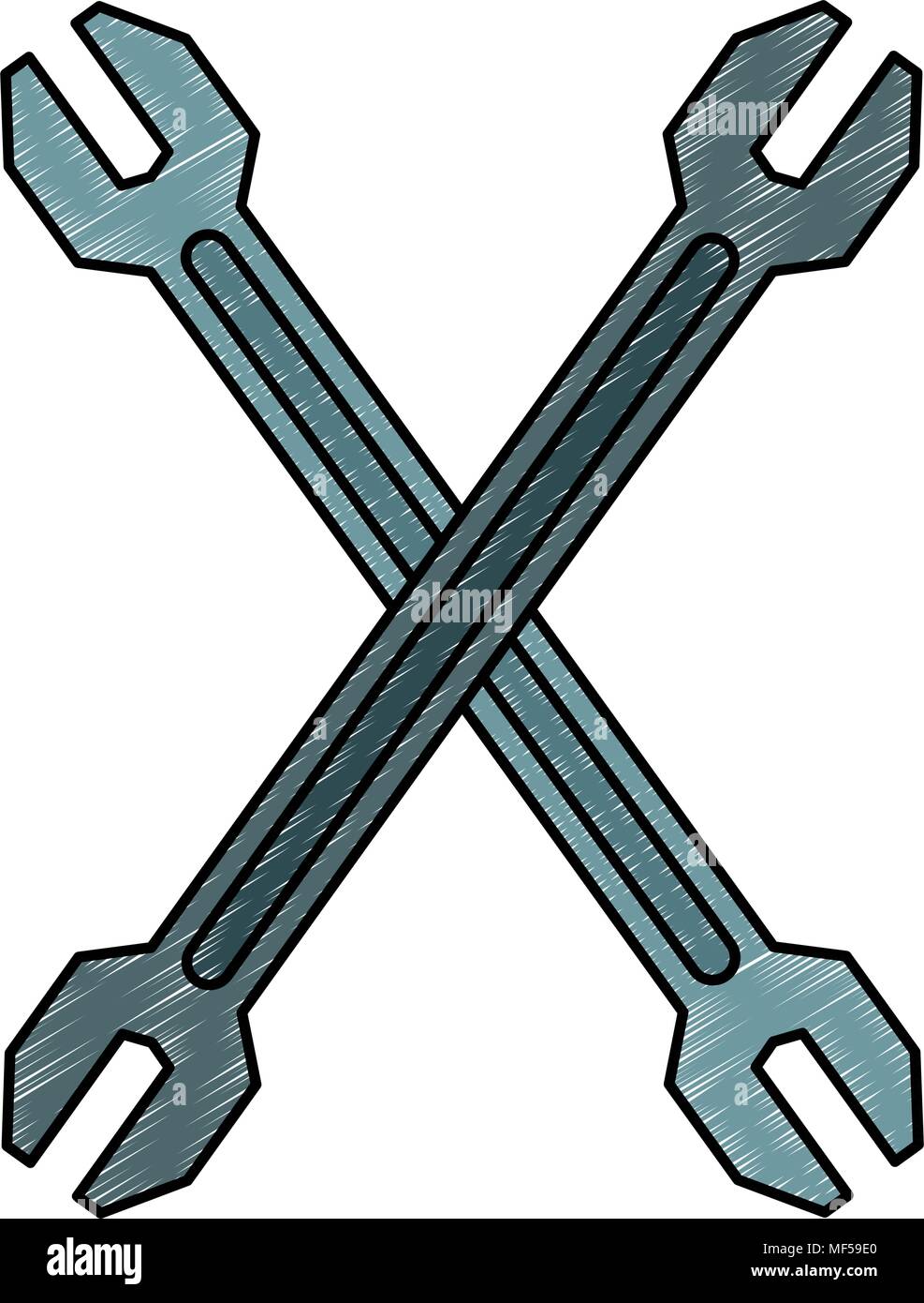 Tools crossed symbol scribble Stock Vector Image & Art - Alamy