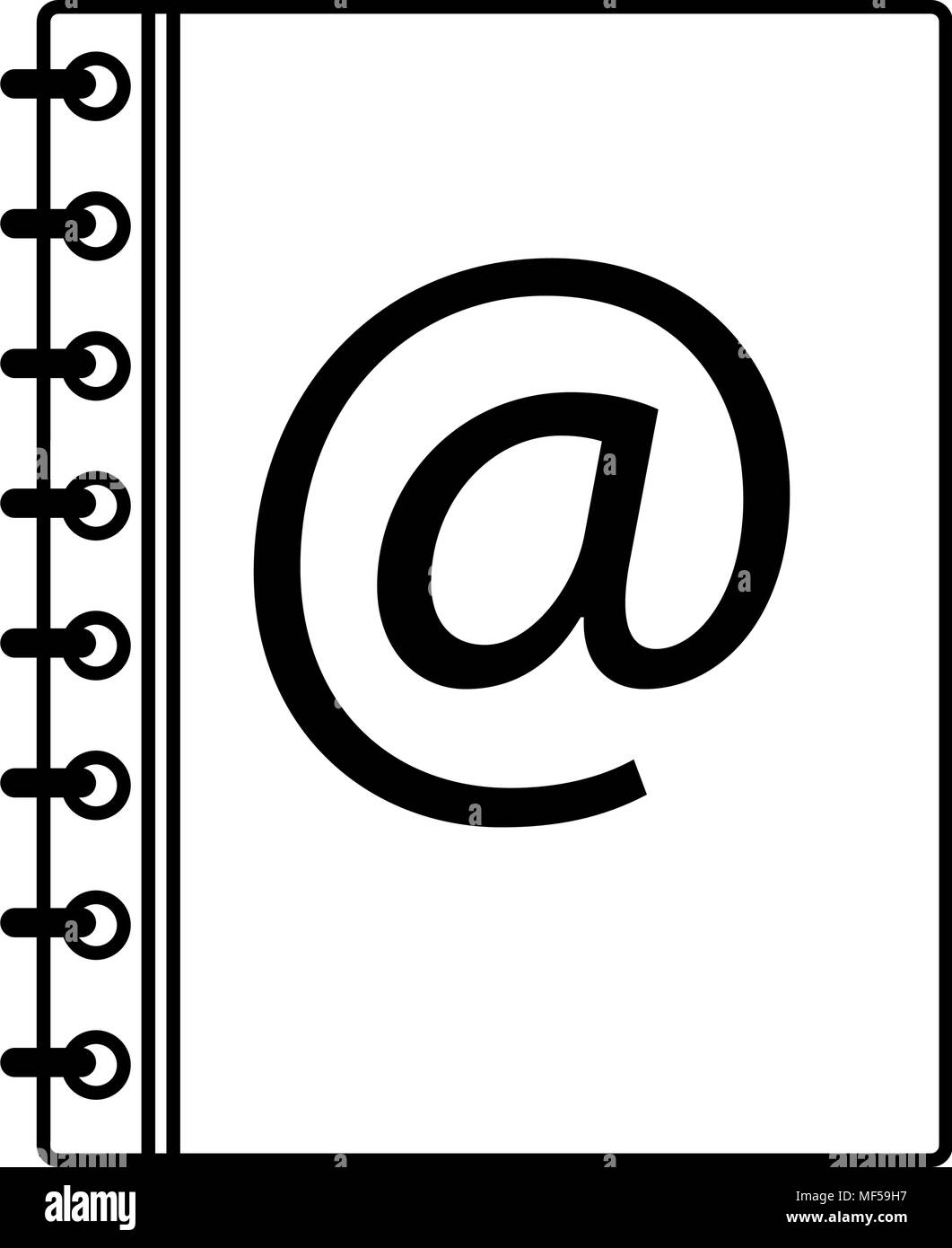 Address book symbol on black and white Stock Vector Image & Art - Alamy