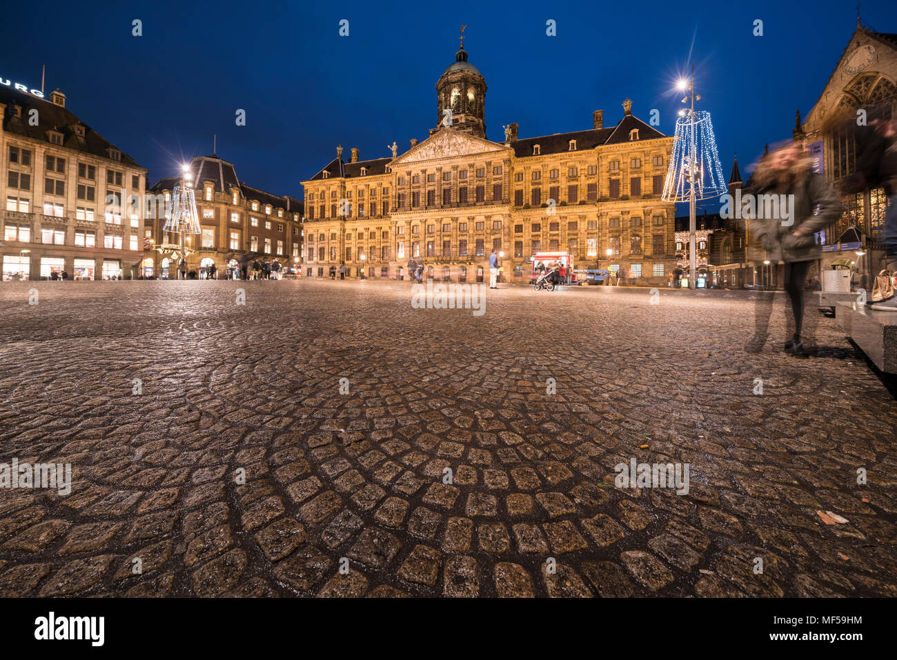 Netherlands, Holland, Amsterdam, Dam Square with the Paleis op de Dam ...