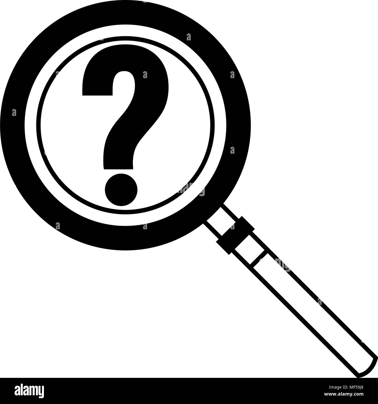 Magnifying glass symbol on black and white Stock Vector Image & Art - Alamy