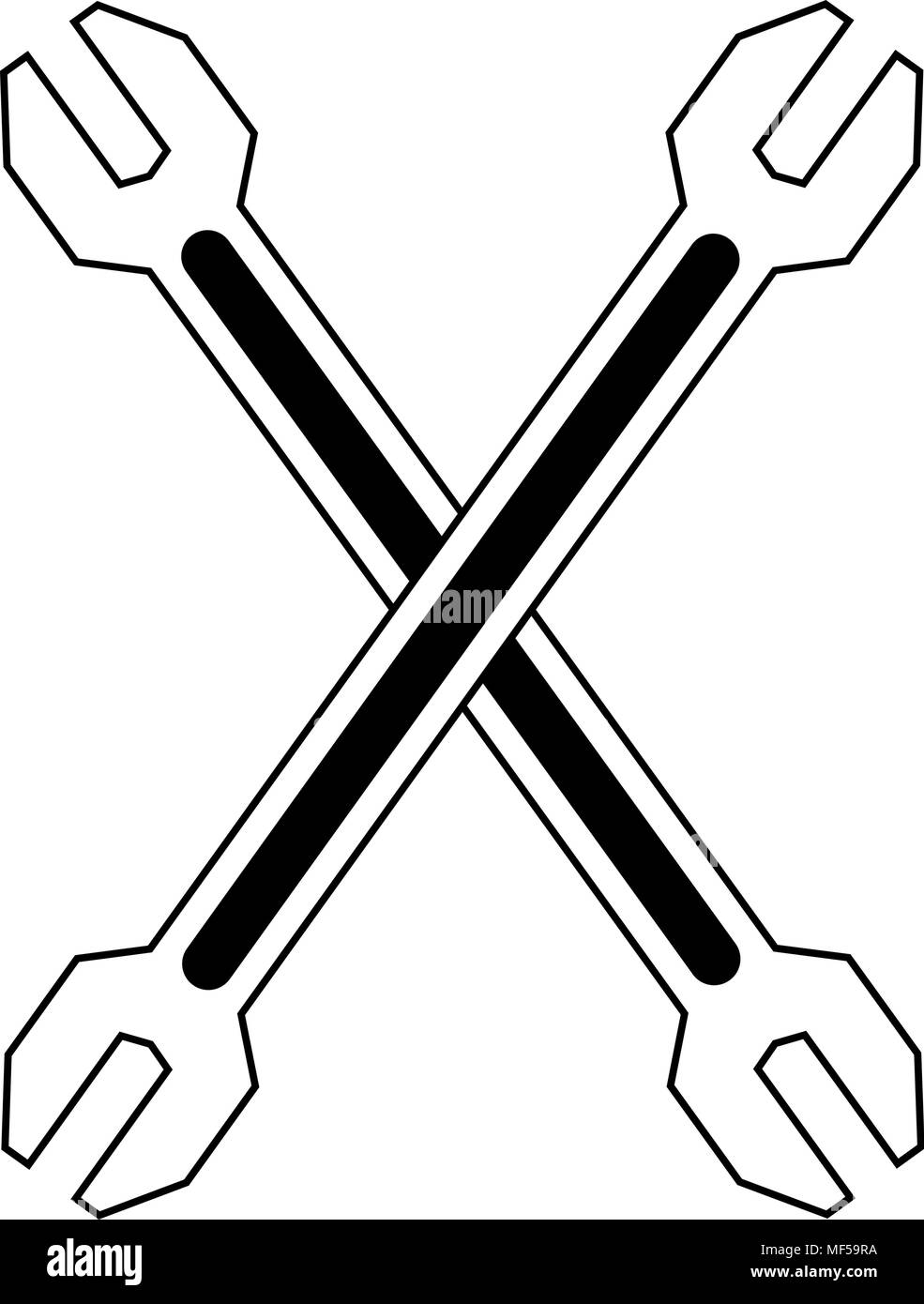 Tools crossed symbol on black and white Stock Vector Image & Art - Alamy