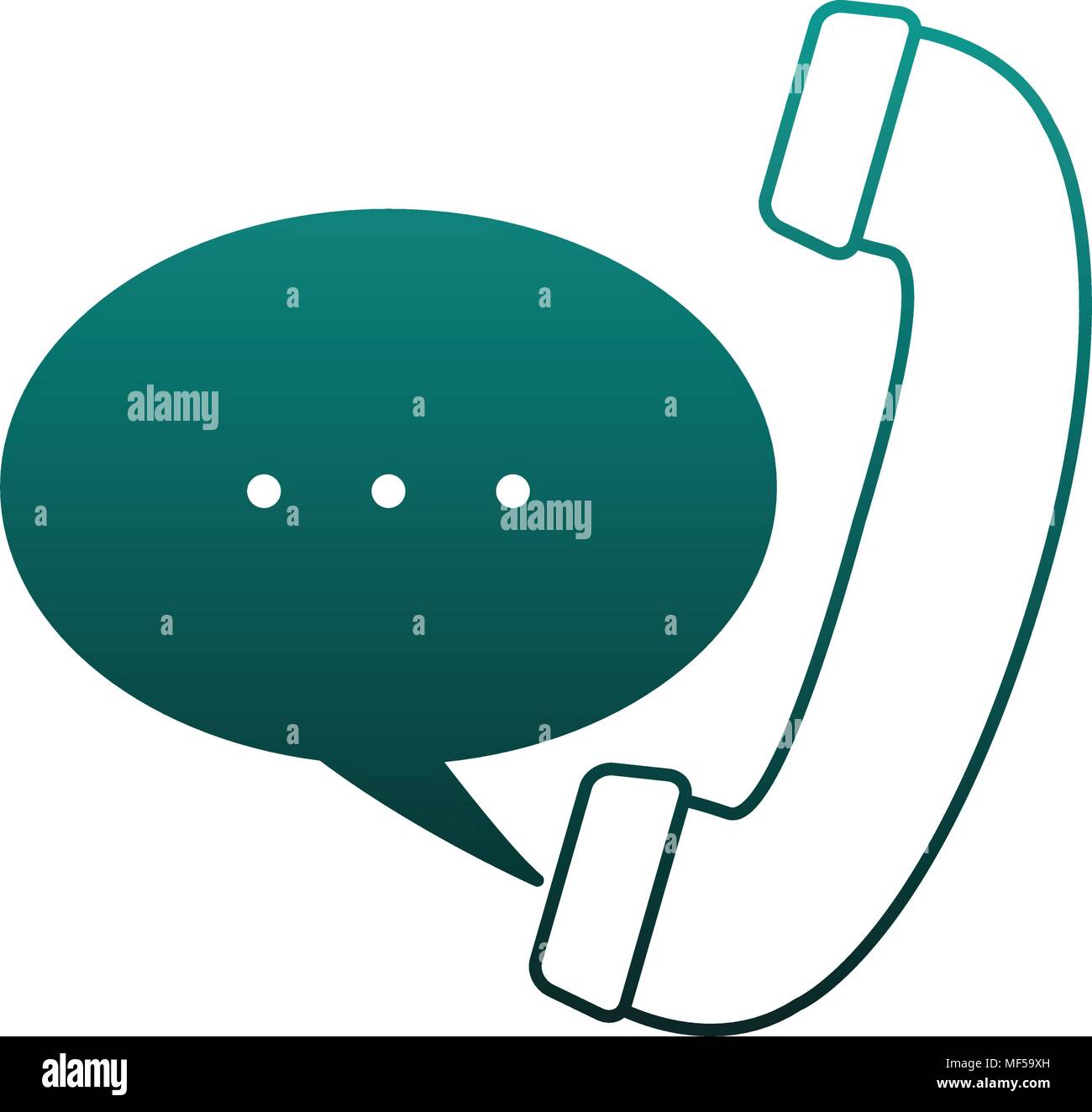 Blue line speech bubble phone Stock Vector Images - Alamy