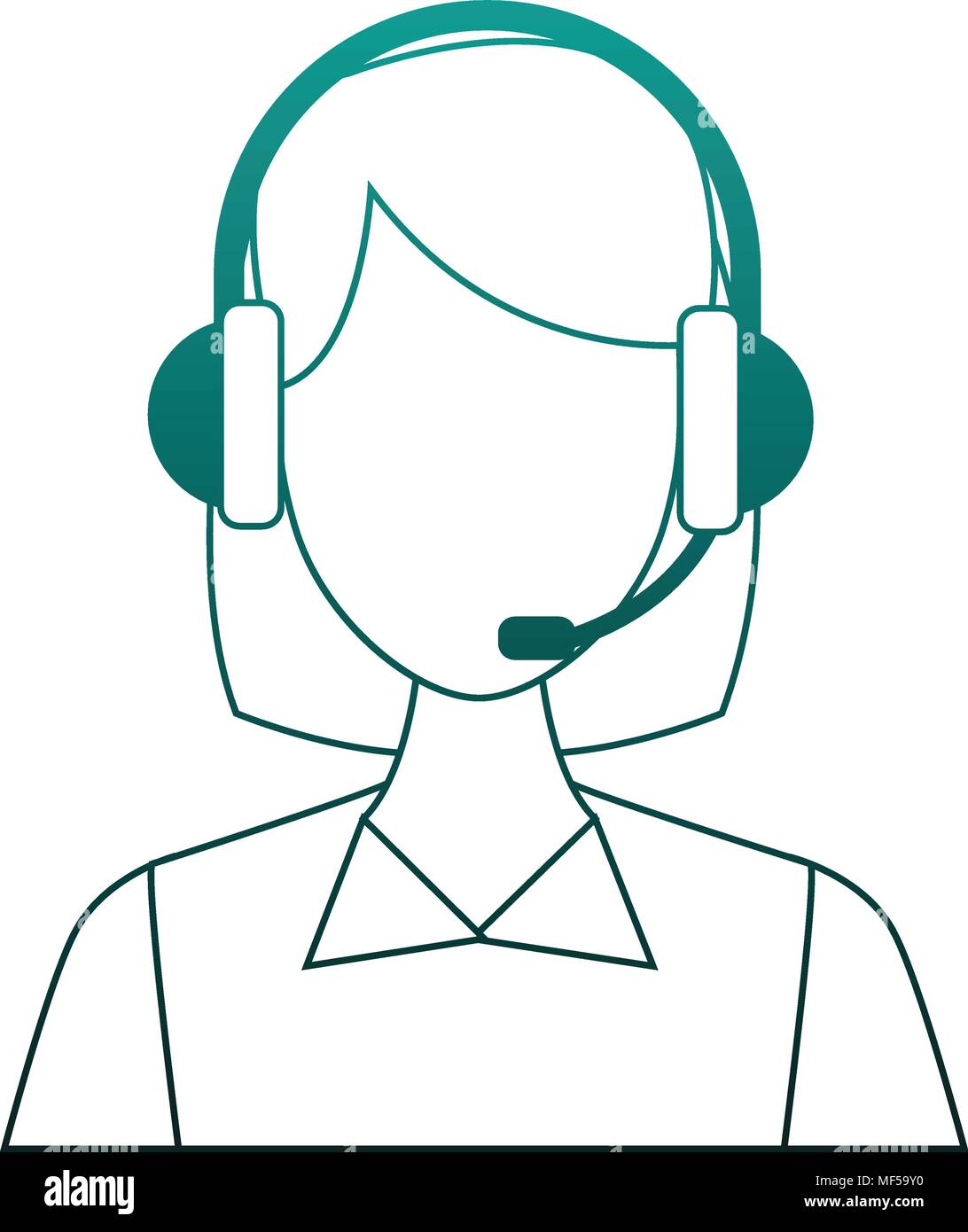 Femal call center agent on blue lines Stock Vector Image & Art - Alamy