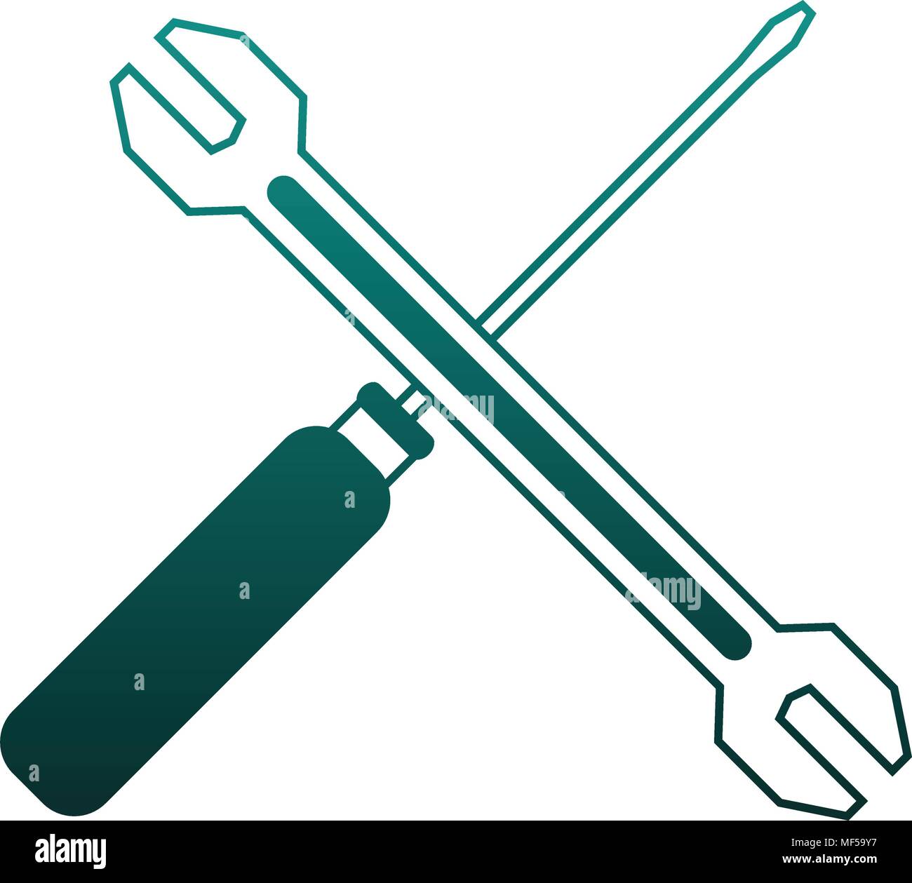 Tools crossed symbol on blue lines Stock Vector Image & Art - Alamy