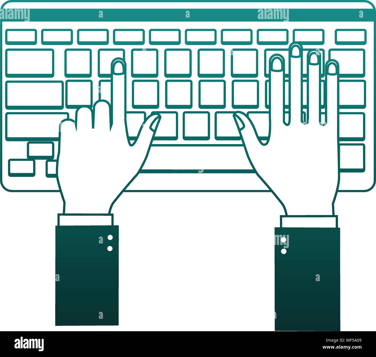 Hand typing on blue Stock Vector Images - Alamy