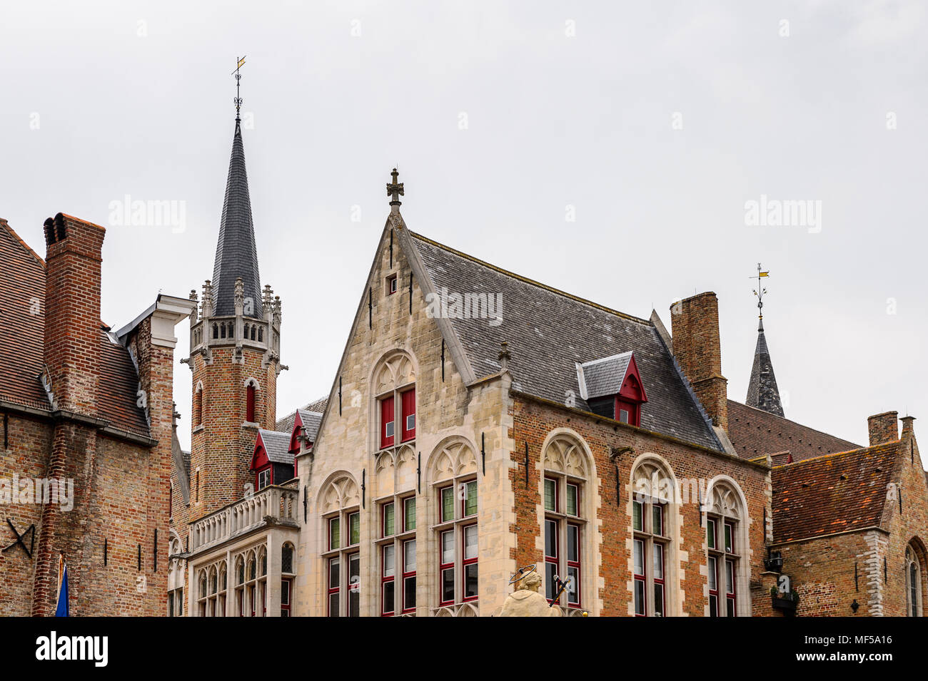 Architecture of the Historic Centre of Bruges, Belgium. part of the ...