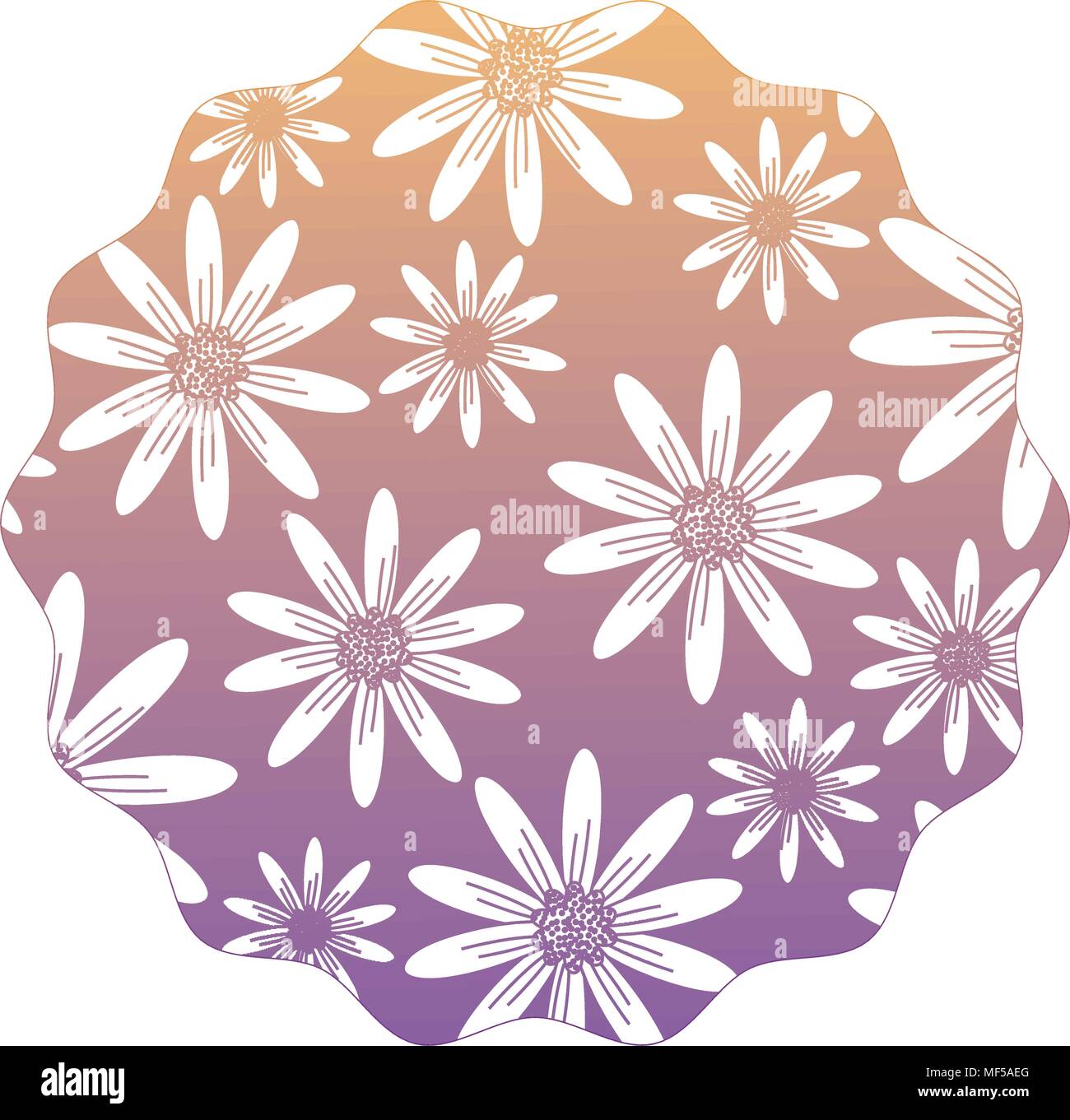 colorful decorative circular frame with beautiful flowers design ...