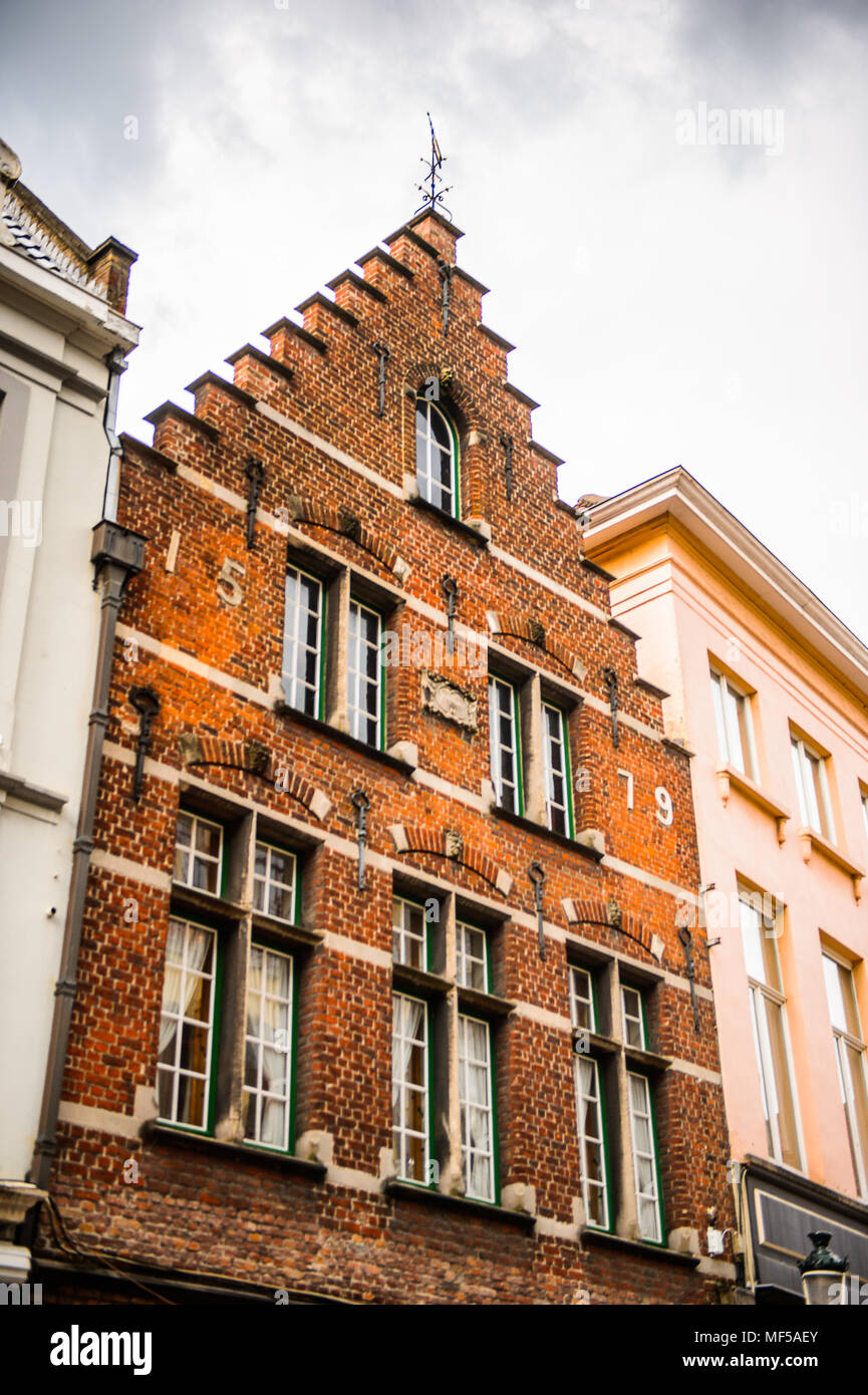 Architecture of the Market square in the Historic Centre of Bruges ...
