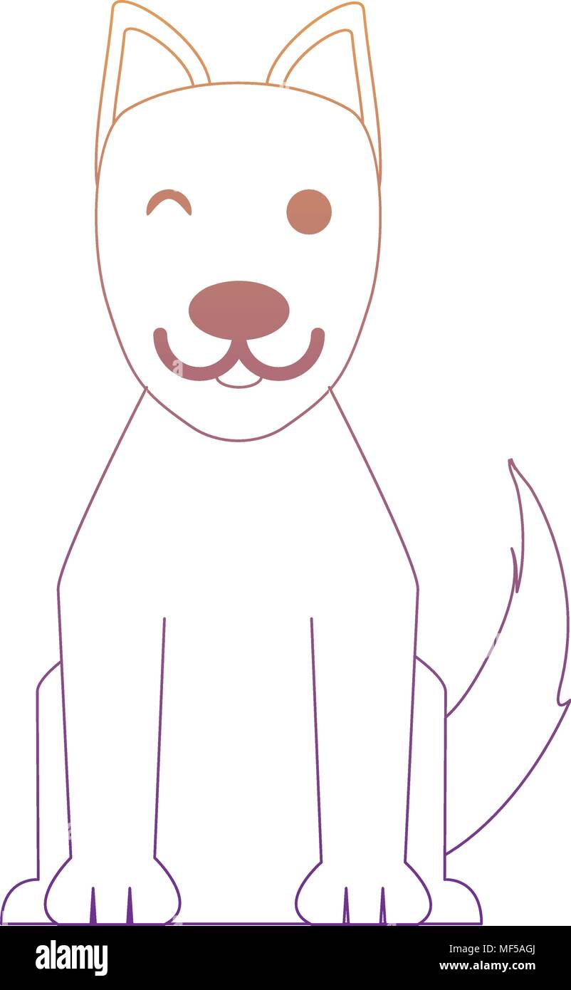cartoon dog icon over white background, colorful line design. vector ...