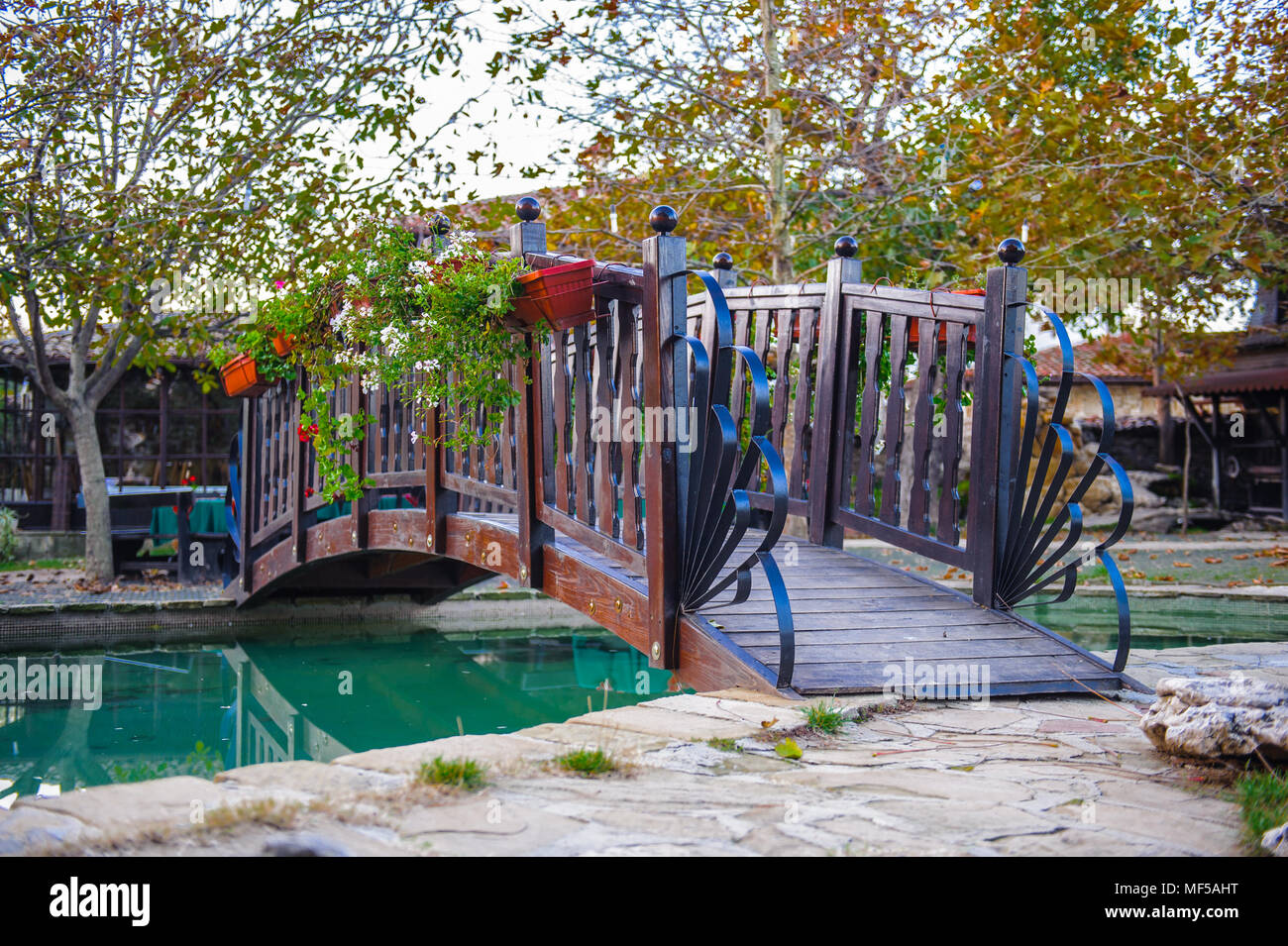 Traditional wooden bridge over creek hi-res stock photography and ...
