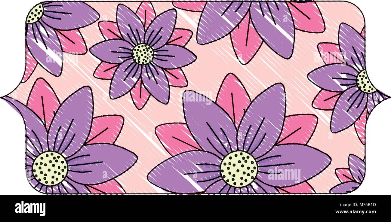 colorful Rectangular ornament with beautiful flowers design. vector ...