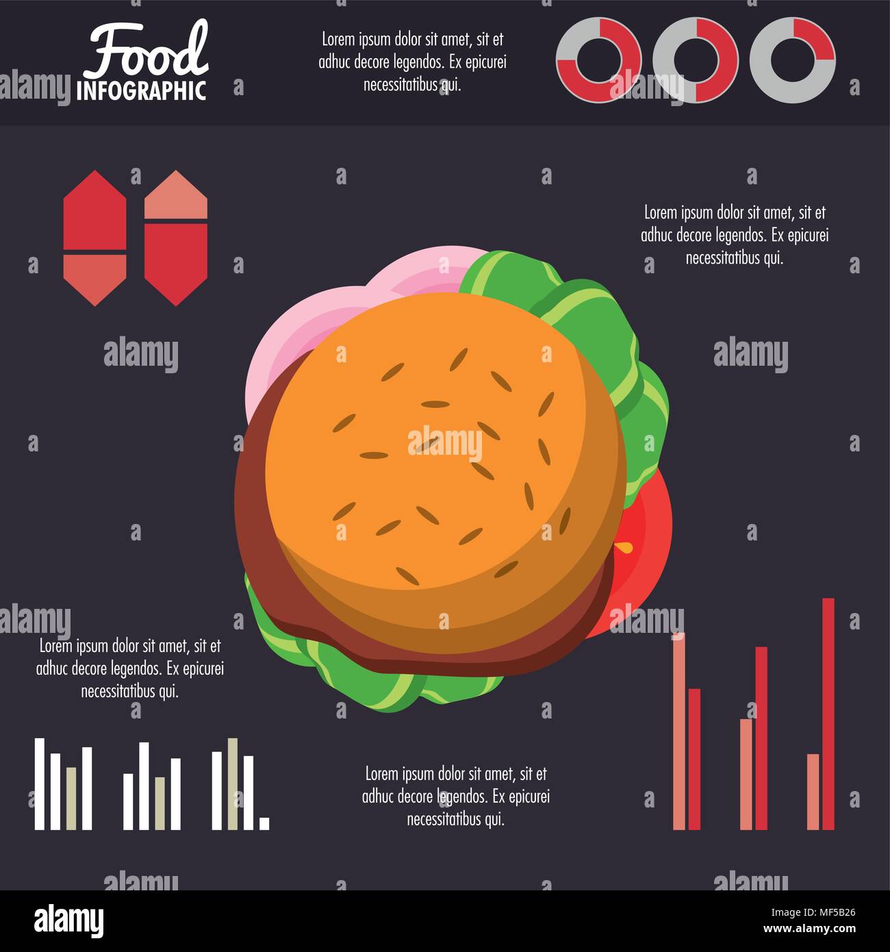 Infographic presentation food hamburger icon hi-res stock photography ...