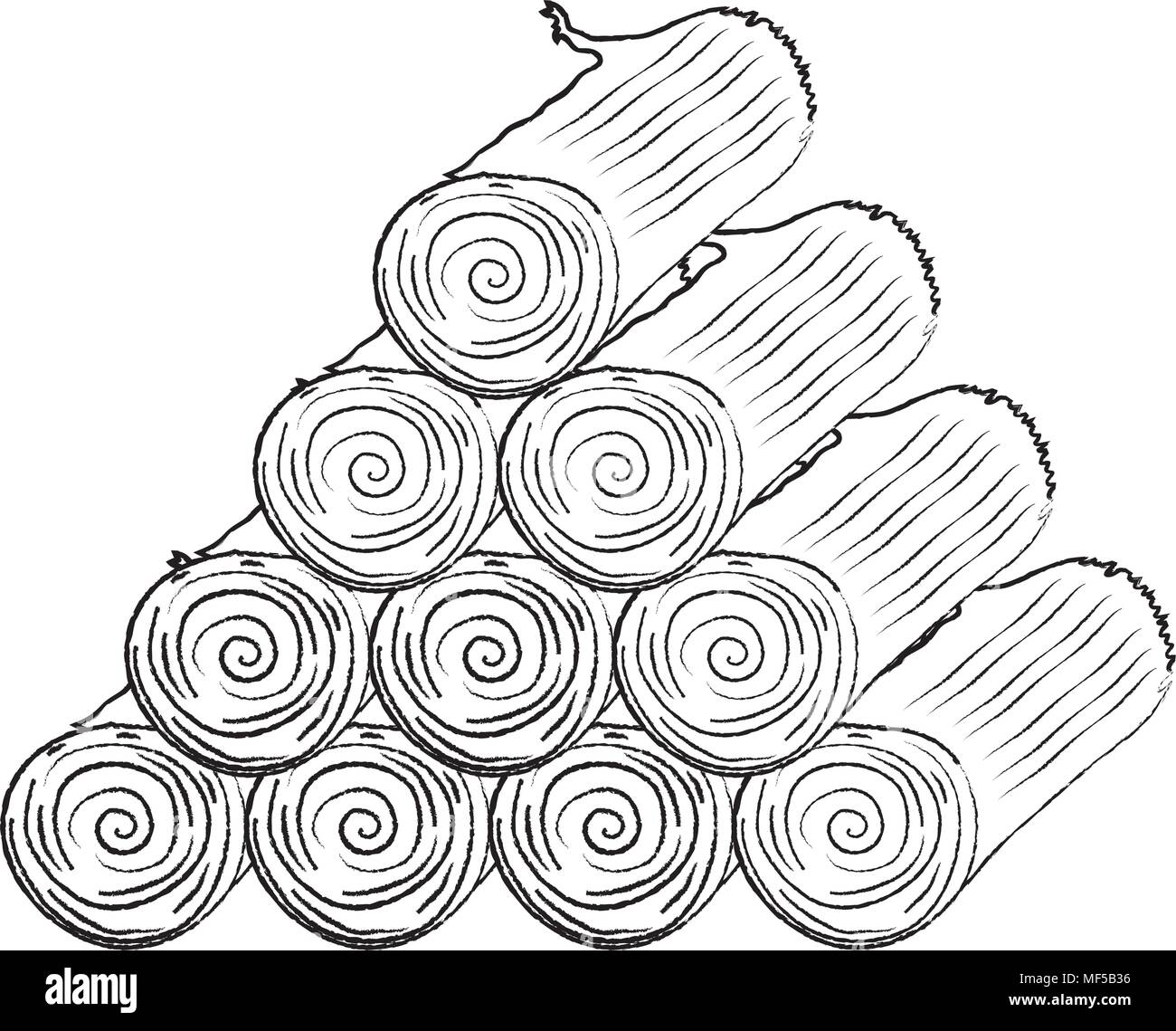 grunge natural wooden logs organic texture vector illustration Stock ...
