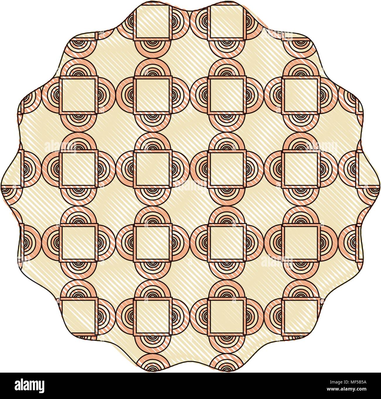 decorative circular frame with geometric background, colorful design ...