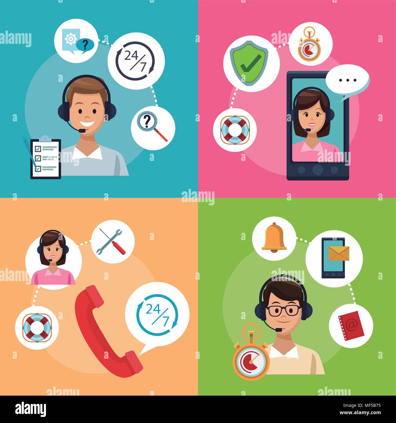 Customer service and support Stock Vector Image & Art - Alamy