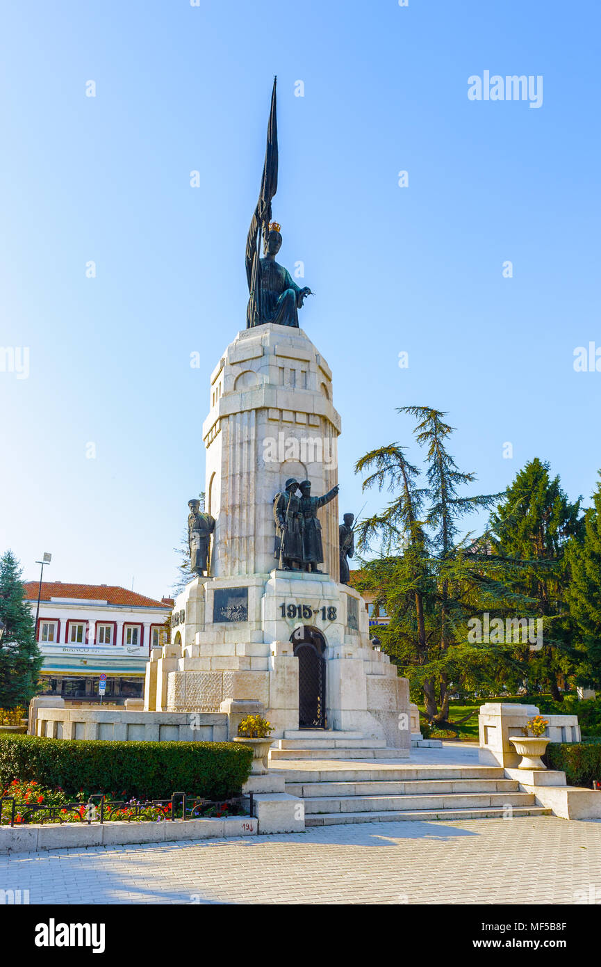 Statue in the middle of the city of Veliko Tarnovo, Bulgaria Stock ...