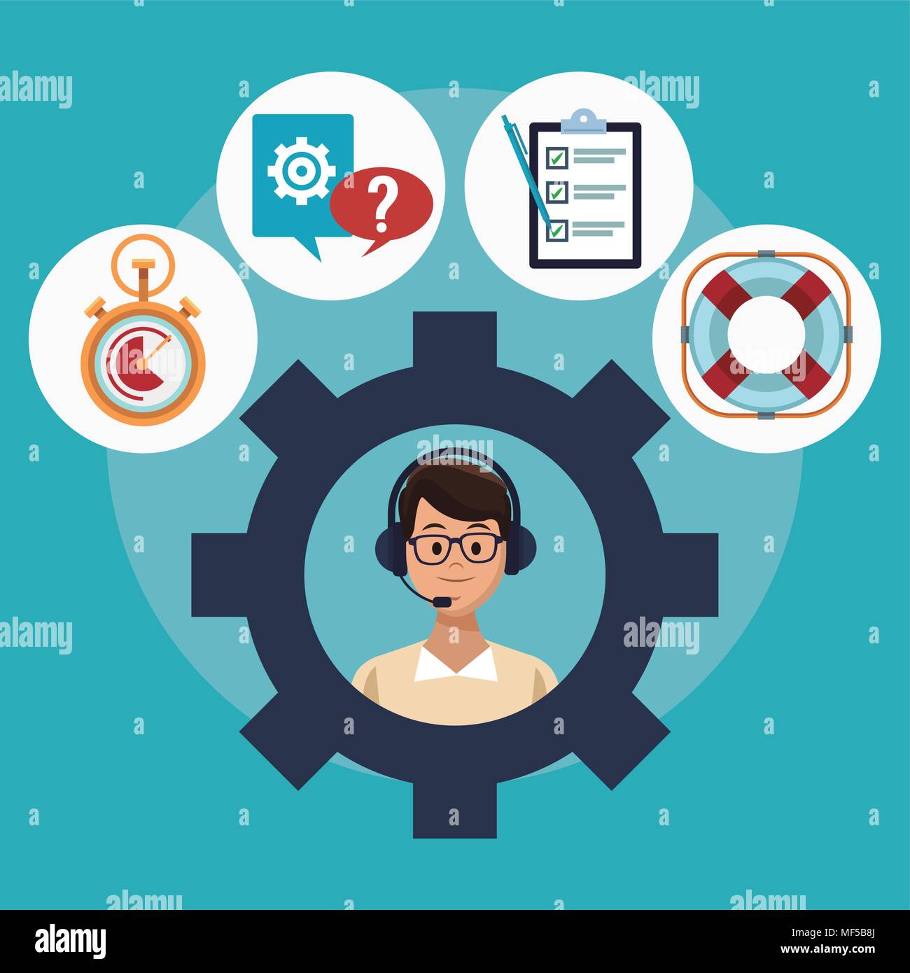 Customer service and support Stock Vector Image & Art - Alamy