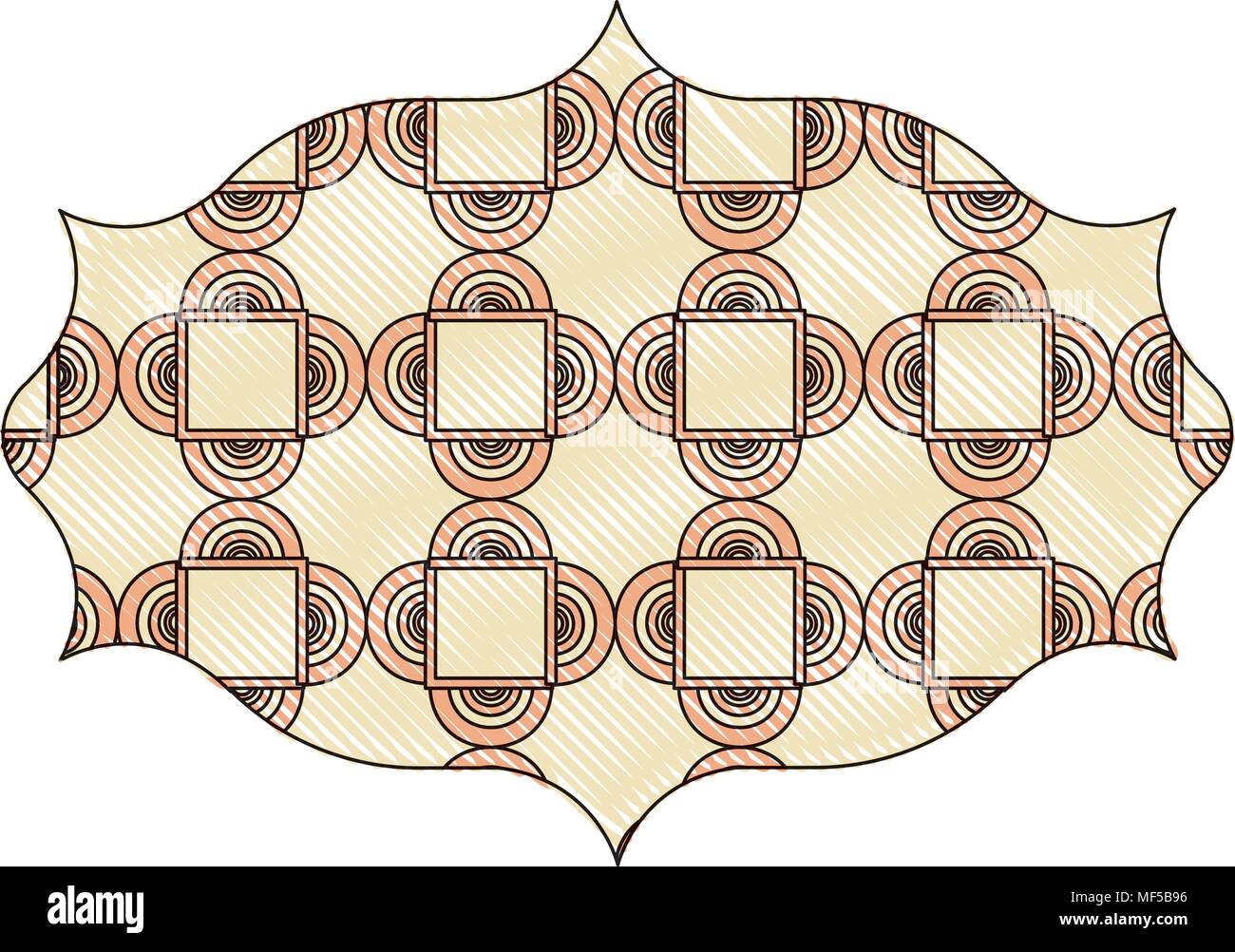 decorative arabic frame with geometric shapes design. vector ...