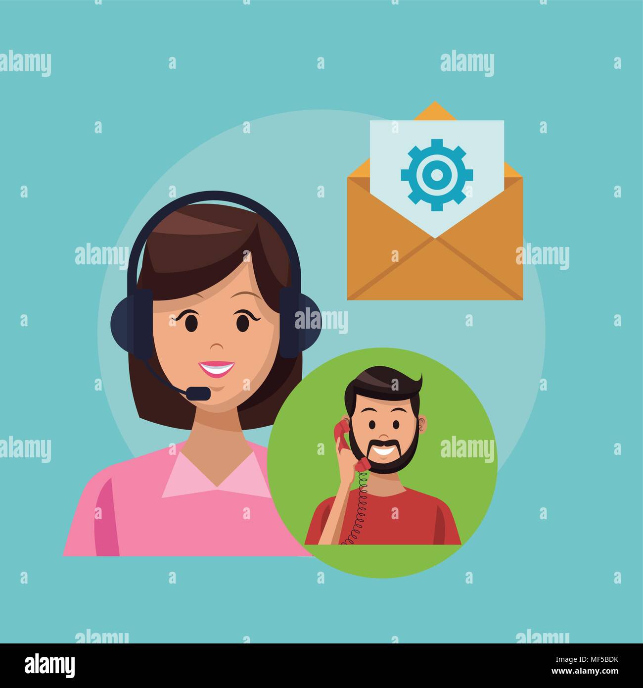 Customer service and support Stock Vector Image & Art - Alamy