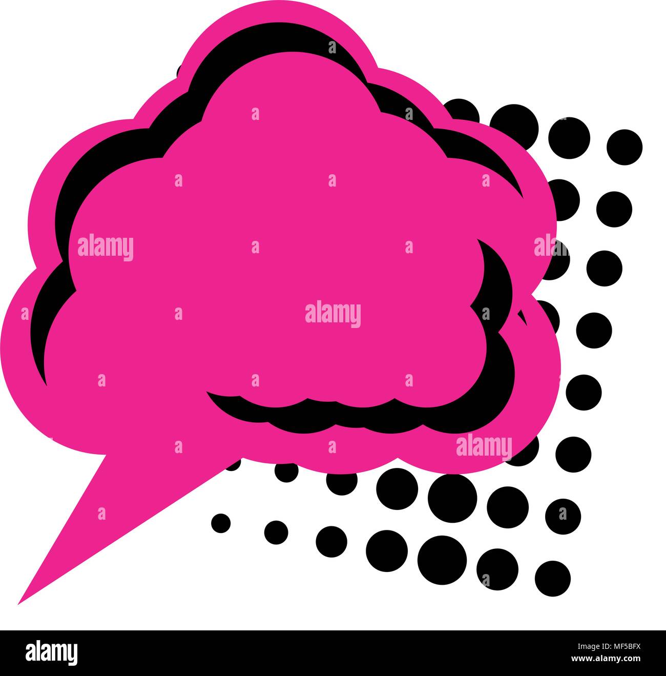 speech bubble in cloud shape over white background, vector illustration ...
