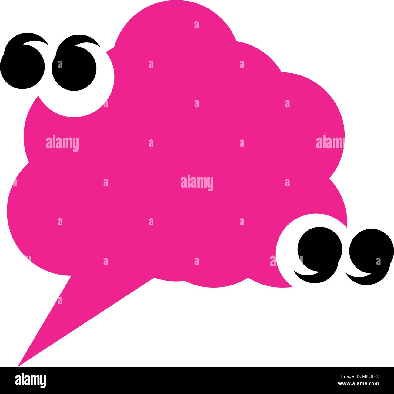 quotation marks with speech cloud icon over white background, colorful ...