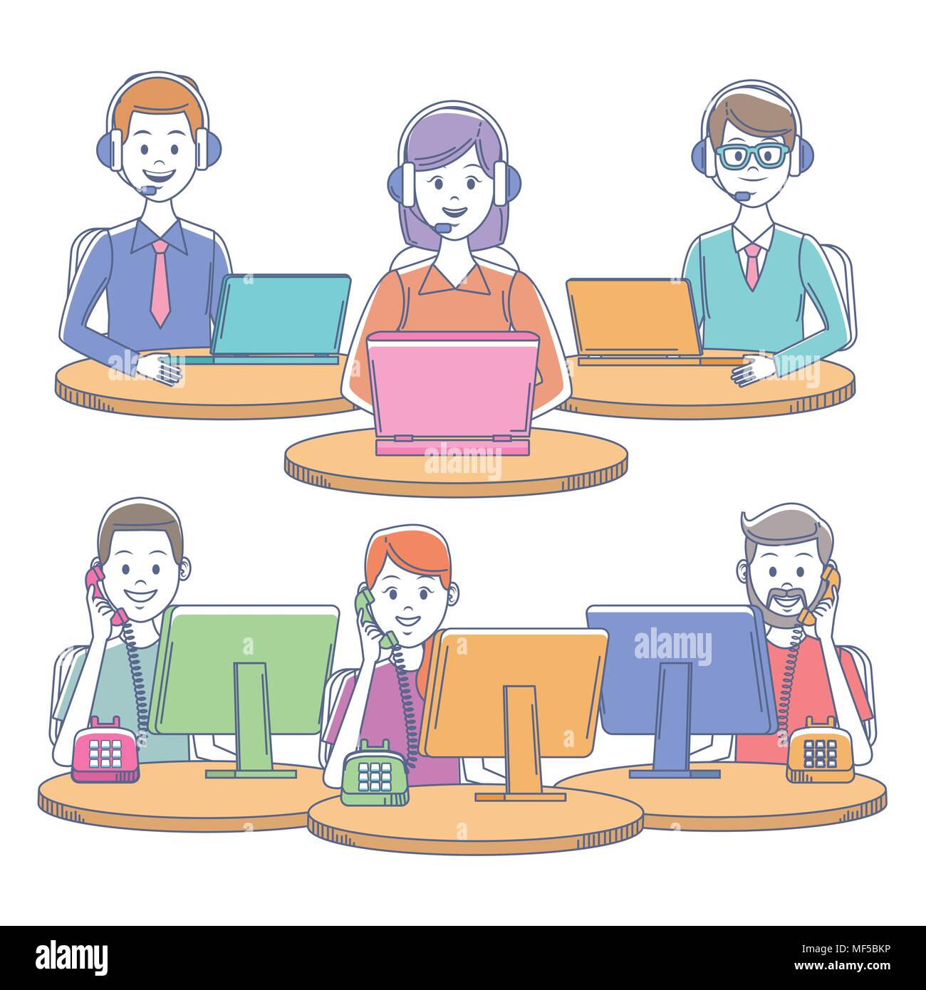 Call center office workplace Stock Vector Image & Art - Alamy