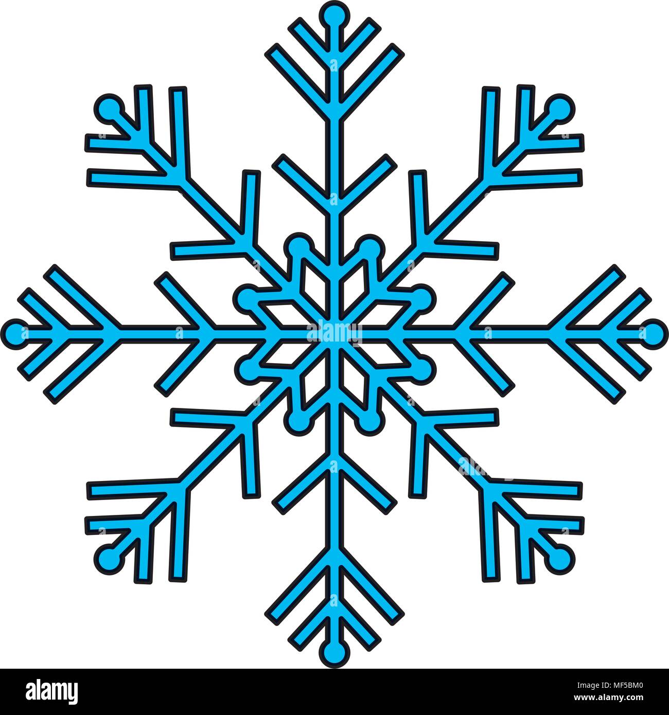 color natural snowflake design in winter season Stock Vector Image ...