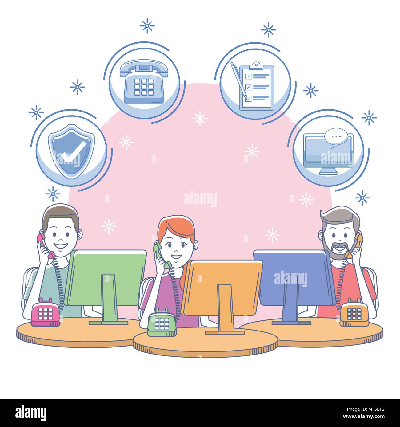 Call center office workplace Stock Vector Image & Art - Alamy