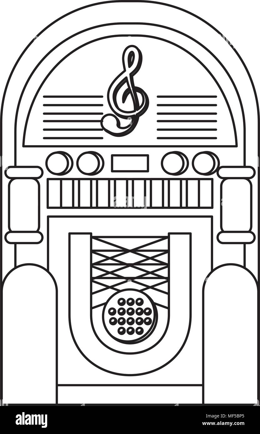 retro rockola icon over white background, vector illustration Stock ...