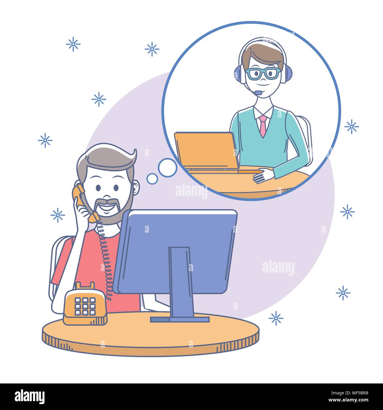 Girl call center laptop Cut Out Stock Images & Pictures - Alamy