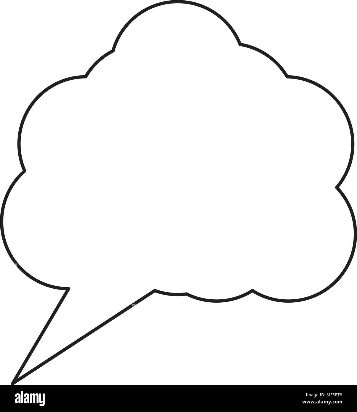speech bubble with cloud shape icon over white background, vector ...