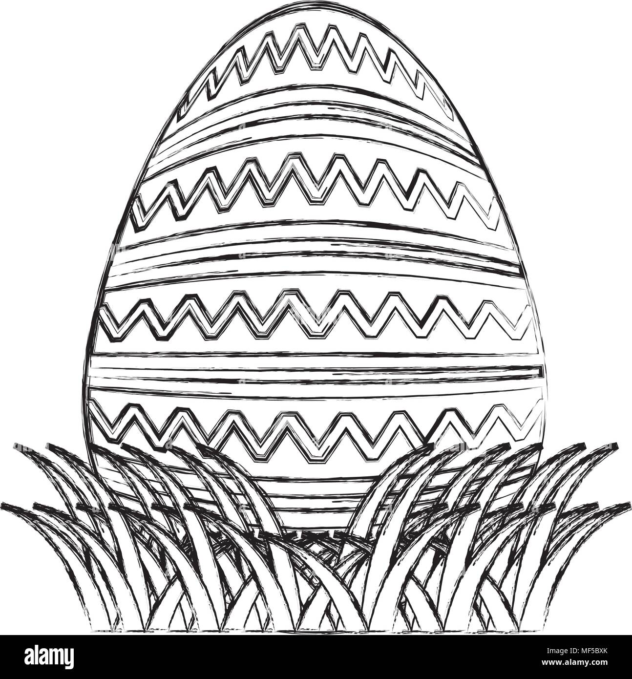 grunge egg easter event with waves lineal decoration Stock Vector Image ...