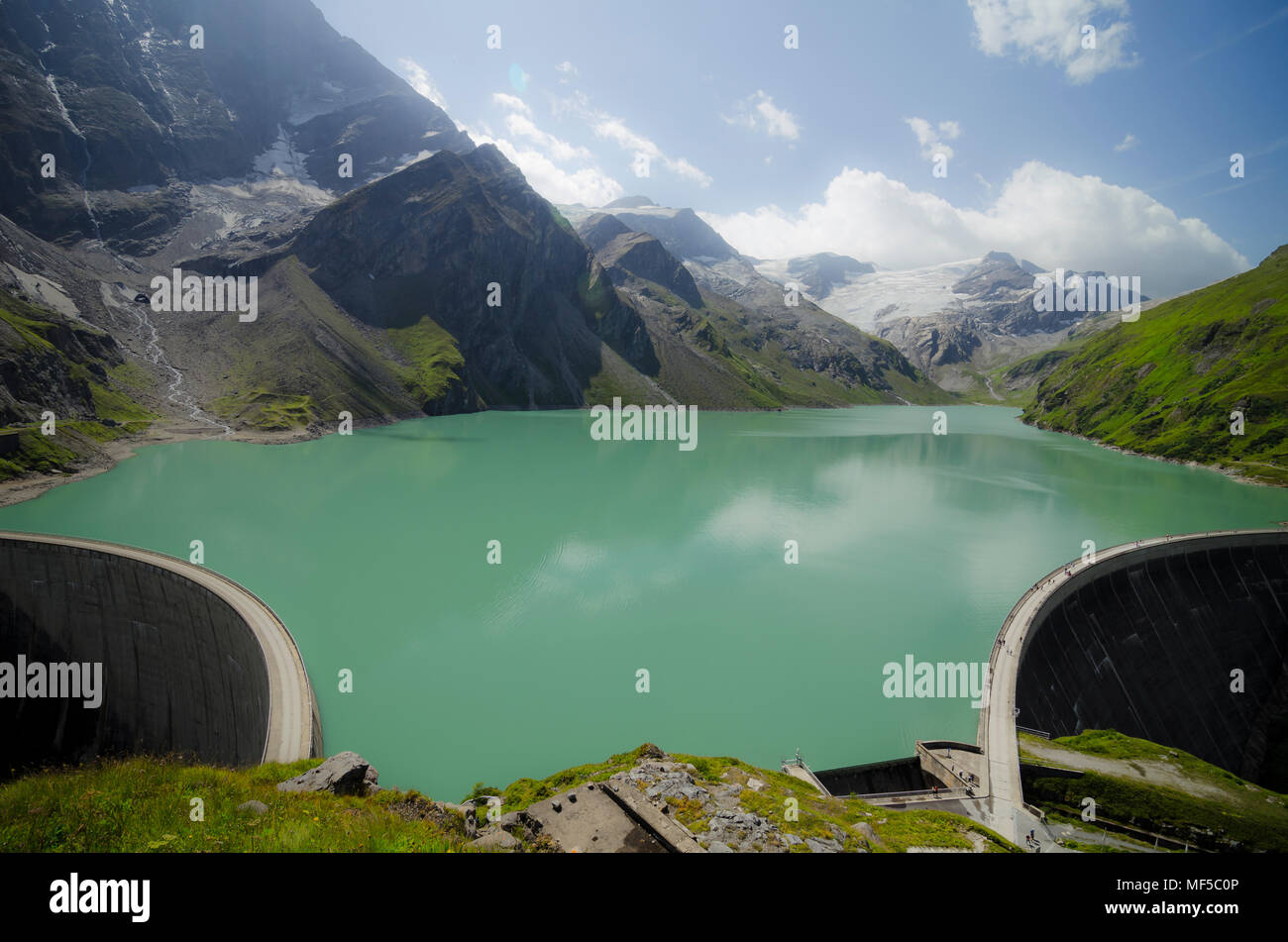 Austria, Kaprun, Mooserboden dam with walls Stock Photo - Alamy
