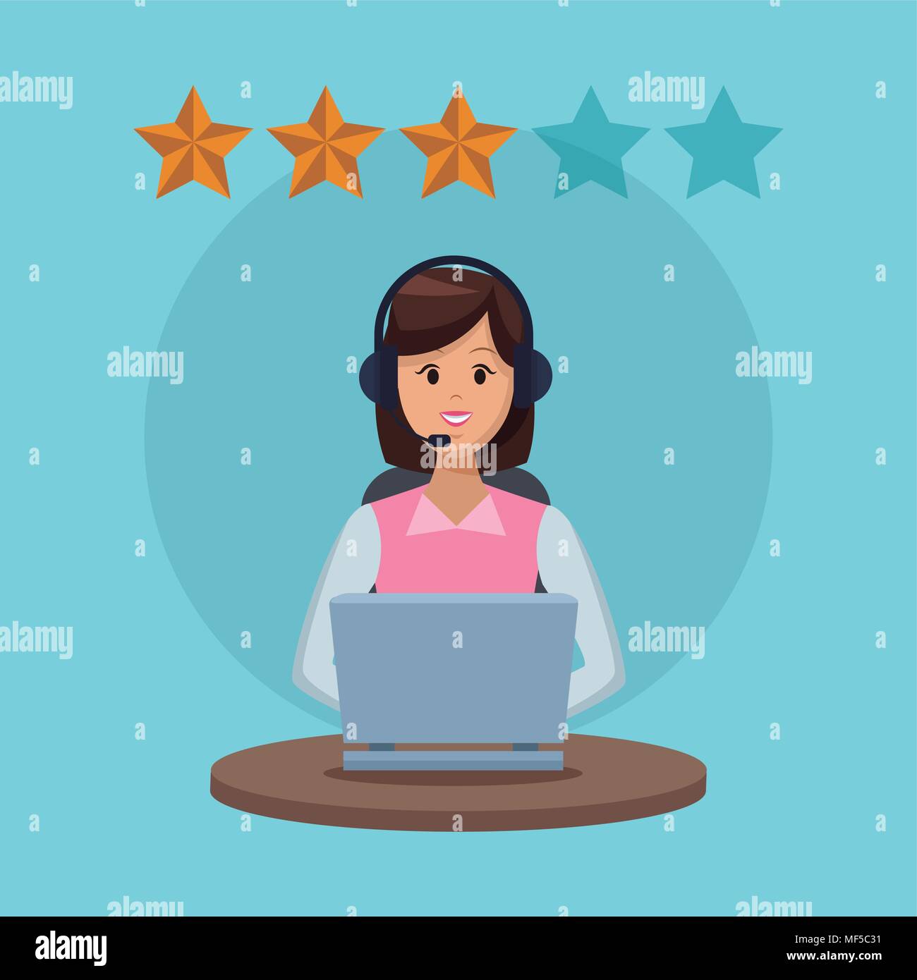 Call center sales happy woman Stock Vector Images - Alamy