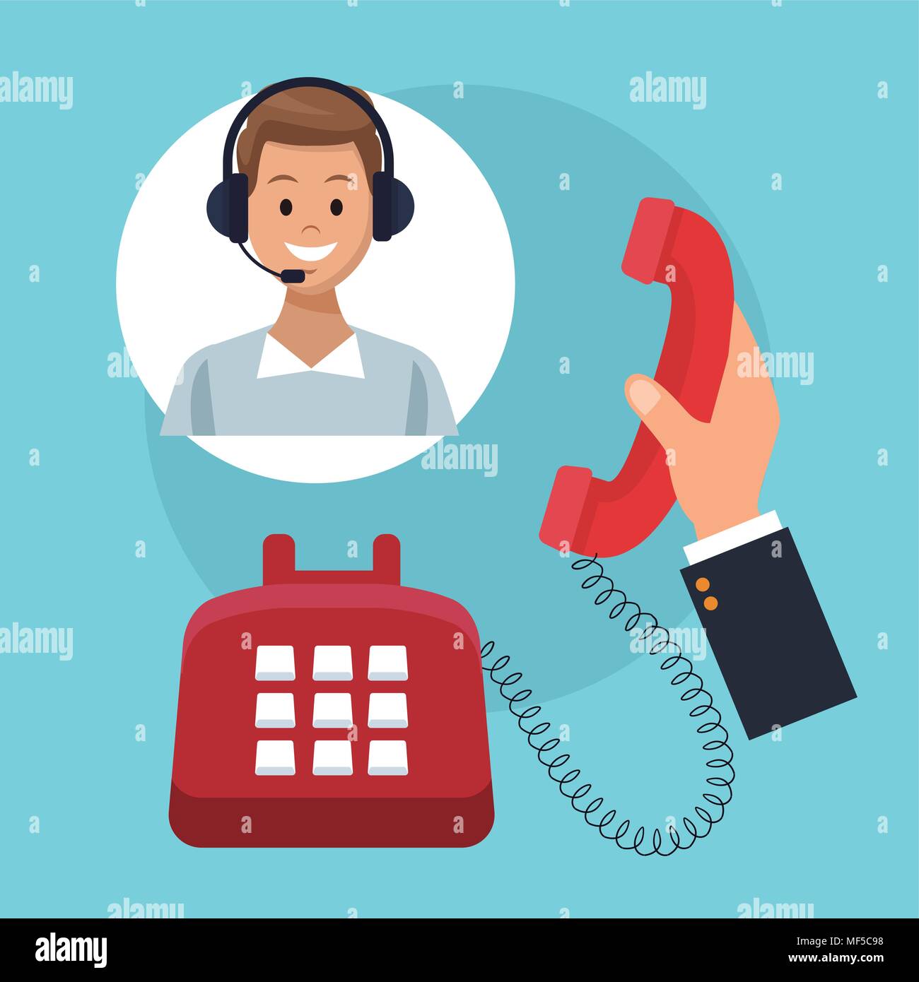 Customer service support agents Stock Vector Images - Alamy