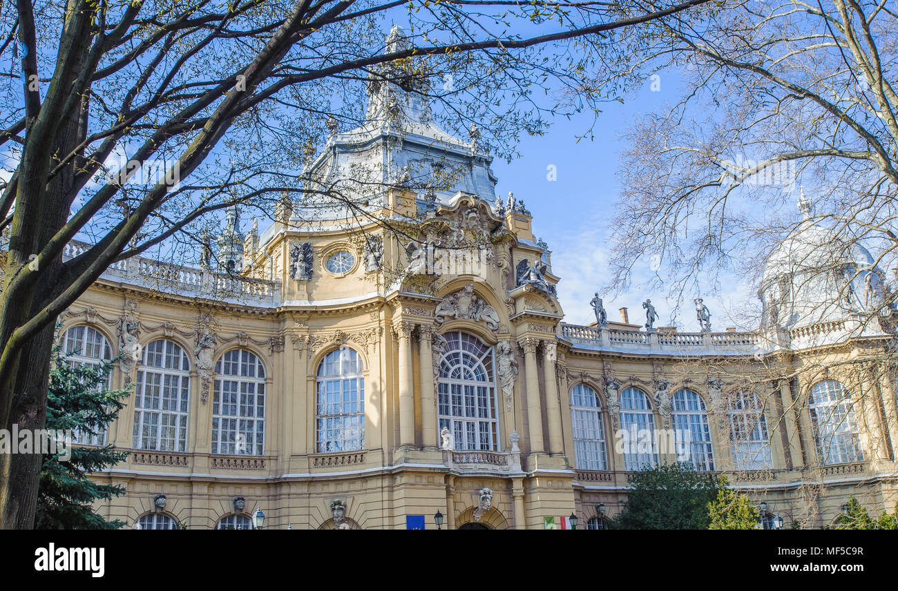 Vajdahunyad Castle (Budapest, Hungary) built between 1896 and 1908 as ...