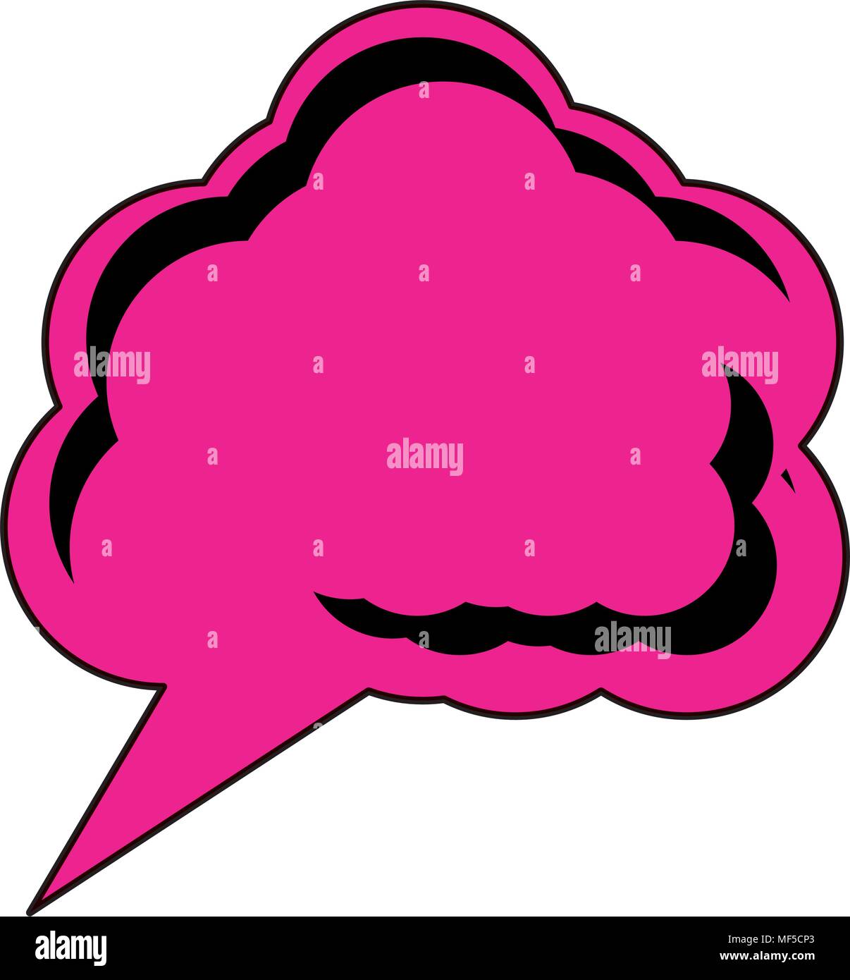 speech bubble with cloud shape icon over white background, colorful ...