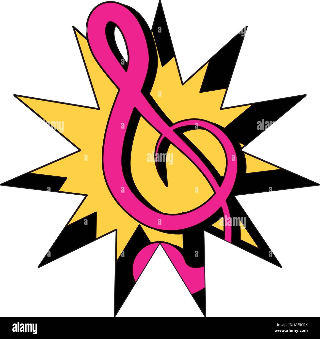 burst with musical note symbol over white background, colorful design ...