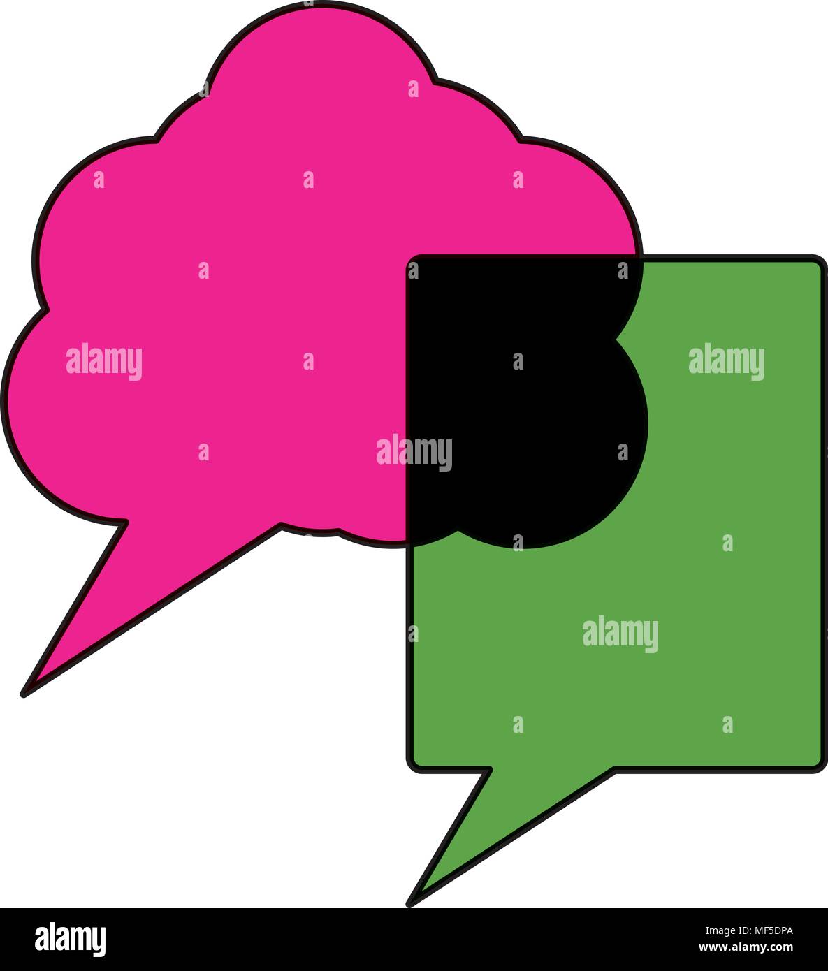 conversation chat with speech bubbles over white background, colorful ...