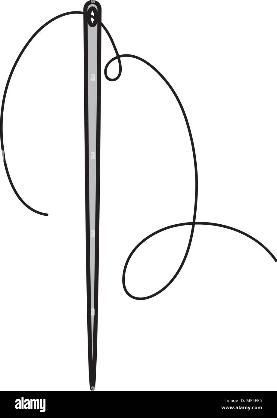 color needle sewing tailor with thread textile tool Stock Vector Image ...