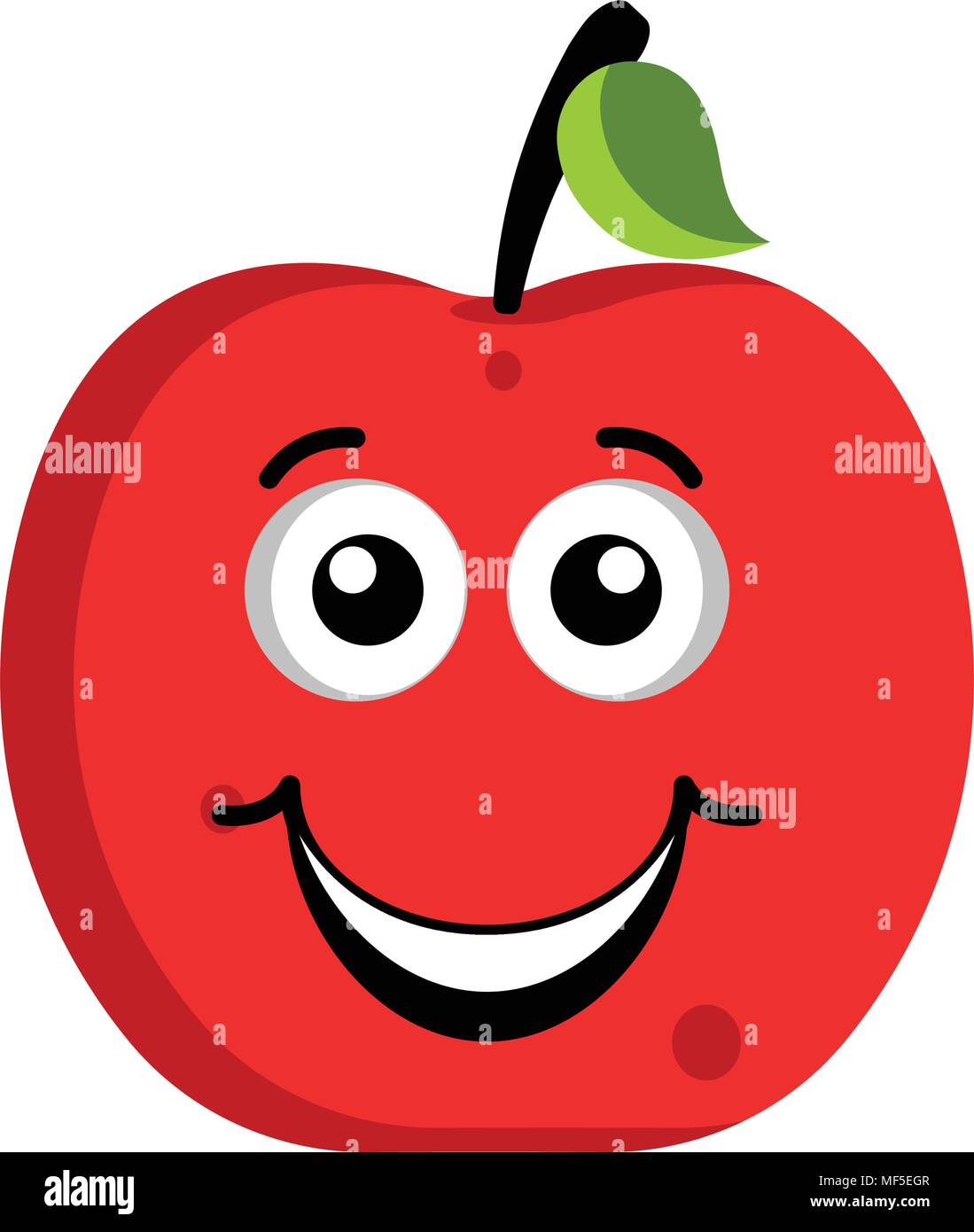 Happy apple emoticon Stock Vector Image & Art - Alamy