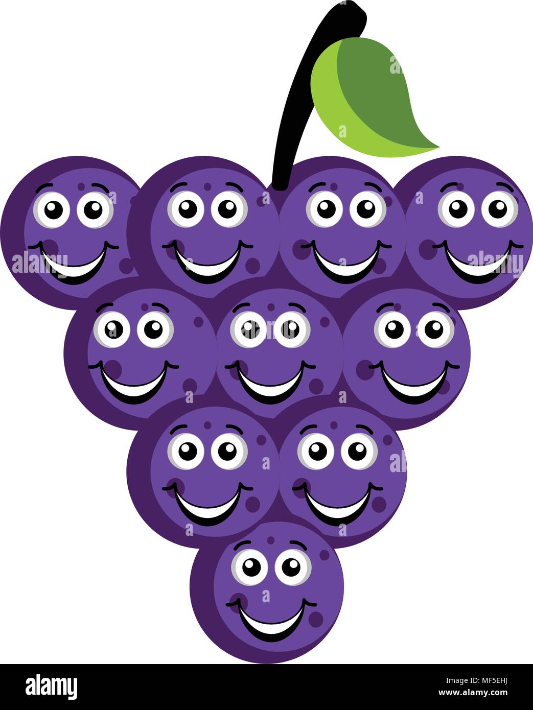 Happy grapes emoticon Stock Vector Image & Art - Alamy